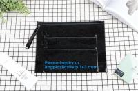China Transparent Pvc Slider Zipper Bag With Blue Side Gusset,Bottom Gusset Cosmetic Pvc Slider Packaging Bag Bagease Bagplast for sale