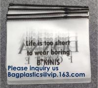 China k Plastic Bags Packaging Custom Clear Poly Pvc Slider Zipper Bag, Standup Cosmetics Packaging PVC Slider Bag for sale