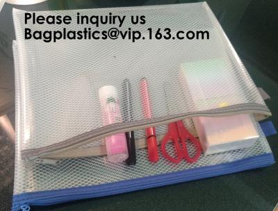 China A4 Mesh Plastic Expanding File Folder A5 Bag，Promotion Weatherproof Mesh Zipper Storage Document Bag A4 File Bags for sale