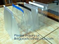China Zipper Eva Bag Waterproof Pvc Bag Transparentstitching Red Zipper Clear Frosted Plastic EVA Zipper Cosmetic Makeup Bag for sale