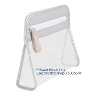 China Recyclable Clear Gift Plastic Flat Bottom Logo Pvc k Nylon Packing Bags With Handles,holographic k makeup co for sale