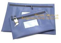 China Portable Bank Bag Zipper Leather Security Deposit Bag With Name Card Pocket Bank Locking Document Security Bag Deposit B for sale