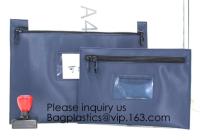 China Portable Bank Bag Zipper Leather Security Deposit Bag With Name Card Pocket Bank Locking Document Security Bag Deposit B for sale