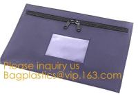China Black Briefcase Style Locking Document Bag Bank Locking Security Deposit Bags Zipper Pouch Security Utility Bank Deposit for sale
