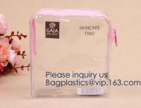 China Toiletry Bag with Zipper TSA Approved Travel Cosmetic Bag PVC Make-up Pouch Handle Straps for Women Men, Carry On Airpor for sale