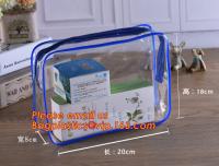 China Eco-friendly wholesale travel cosmetic bag clear zipper pvc cosmetic bag for women for sale