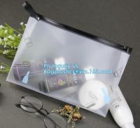 China vinyl toiletry zipper bag pvc slider bag custom zipper transparent slider eco-friendly travel pvc cosmetic bag for sale
