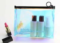 China Standup cosmetics packaging PVC Slider bag, cosmetic slider eva zipper bag, Seal Heated PVC slider Cosmetic Bag for sale