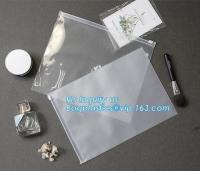 China plastic zipper bag with hang holes & slider, Slider Zipper PVC Pouch Clear Vinyl PVC k Bag, Slider Zipper Packing for sale