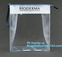 China frosted PVC slider zipper bag plastic bag with zipper resealable pvc slider zip poly bag, cosmetic bag with slider zippe for sale