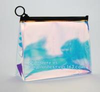 China Stand up clear/transparent cosmetic PVC zipper bag/pouch, Eva Clothing Packaging Plastic Clear Zipper Bag With Slider for sale