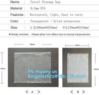 China Logo printed Slider zipper Clear pvc bag for package Vinyl transparent pvc bag cosmetic packing, Zip Lock Slider Travel for sale
