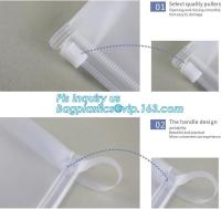 China frosted zipper lock slider packing bag, cosmetic tool packaging sliding zipper bags, waterproof pe k slider bags for sale