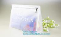 China slider k PVC cosmetic bag promotional custom printed plastic bag, eva zipper pouch eva slider bag, slider zipper for sale