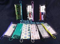 China makeup cosmetic bag beauty flat pouch, bag clear vinyl pvc packaging bag with slider zipper, vinyl slider zipper bag,zip for sale