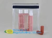 China Slider Zipper Packing hologram pvc plastic storage cosmetic bag, 200 micron transparent clear PVC slider zipper bag, mat for sale