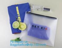 China Eco-friendly Clear Travel EVA Cosmetic Bag with Slider Zipper Closure, matte slider printing customized frosted pvc bag for sale