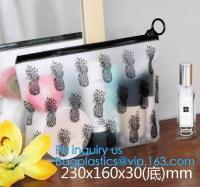 China Transparent Sundry Kit PVC Cosmetic Bag, Bag with Plastic Zipper and Slider Wash bag, slider lock zip pouch travel cosme for sale