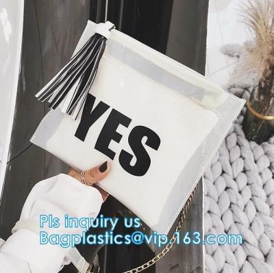 China k candy bags, water proof cosmetic vinyl PVC/EVA slider zipper plastic bags, Reclose Holographic Slider Cosmetic M for sale