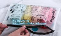 China plastic slider zipper bags for clothing packaging, Poly Plastic Flat Garment Zipper Packaging Slider Bag, transparent ca for sale