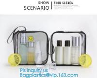 China recyclable travel PVC cosmetic bag travel set bag, PVC Zip Lock Plastic Cosmetic Travel Packaging Bag, PVC Zipper Travel for sale