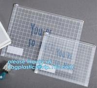 China stationery high quality colorful durable zipper document bag a4 clear plastic pvc stationery file bag with handle pack for sale