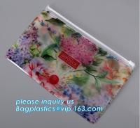 China Biodegradable custom fashion clear PVC cosmetic pouch bag with liquid glitters cheap glitter makeup pouch bagease packai for sale