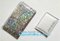 China Poly Bubble Mailer with Zip on Top Glitter Make Up Bags,Metallic Glossier Pink Cosmetic Packing k Bubble Pouch Sli for sale