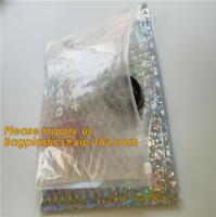 China Factory Transparent Cosmetic k clear bubble bags/Hot sale Slider Zipper Bag,wholesale metallic glossy holographic for sale