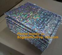 China air mail metallic holographi rose gold bubble padded mailer / k bubble bag/ slider bubble bag,Holographic Factory for sale