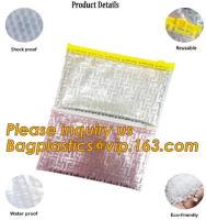 China Cosmetic Pink Slider Padded Bag/Holographic k Bag With Bubble,Holographic Metallic Zipper Bubble Bag/Slider Padded for sale