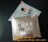 China Factory Price Clear Bubble Zipper Bags, Pink Resealable Bubble Bag with Slider Zipper Printed Slider Padded Bag/Silver Z for sale