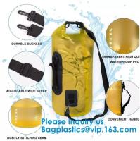 China Colored 15Liter Shiny Clear Window Water Proof Dry Bag Ultralight Outdoor Waterproof Dry Storage Bag For Sports for sale
