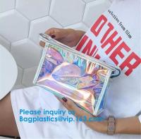 China Hologram Zipper Pvc Cosmetic Bag, Hologram Zipper Pu Cosmetic Bag,co-Friendly, Water Proof, Stitching/heat sealing/print for sale