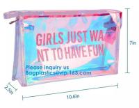 China Customize New Fashion Hologram Cosmetic PVC Bag Holographic Makeup Bag Ladies Makeup Bag for sale