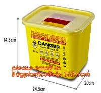 China Syringe disposal Safety Sharps container, 5L 8L 10L 15L 23L Medical Biohazard Sharp Needle Container, Medical Plastic Di for sale