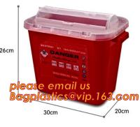 China Syringe disposal Safety Sharps container, 5L 8L 10L 15L 23L Medical Biohazard Sharp Needle Container, Medical Plastic Di for sale