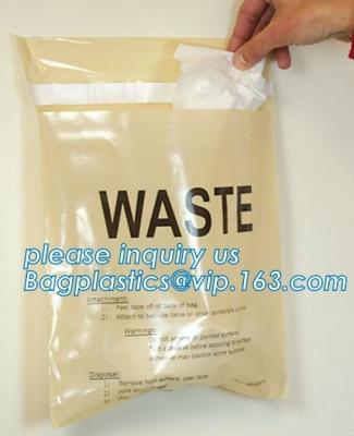 China biohazard infectious waste Dustbin liner, 3 wall or 4 wall document pouch, Healthcare Trash Bags, bagplastics, bagease for sale