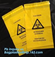 China self seal adhesive biohazard waste bags clinical resealable hazardous removal bag, Sealing Tape Biohazard Waste Bags for sale