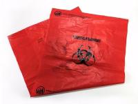 China Open Ended Red Biohazard Liners Disposable LLDPE Bags Disposing Waste Plastic Bags For Health Applications for sale