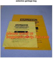 China dipsoable LDPE asbestos bags with warning words, polythene LDPE asbestos disposal bags, 6 Mil Jumbo Disposal Asbestos Wa for sale