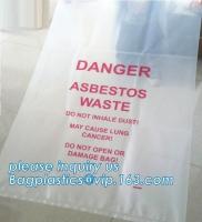 China PE asbestos yard waste bags, Durable Black Large 6 Mil Jumbo Disposal Asbestos Waste Plastic Bags, bagplastics, bagease for sale