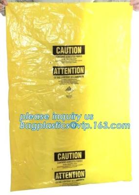 China Yellow Asbestos Disposal Removal and Burial Bags, manufacturer supply Customize yellow color plastic Bag for packing asb for sale