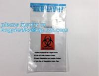 China LDPE poly lab biohazard specimen bags with k closure, biohazard specimen bags laboratory transport bags with docum for sale