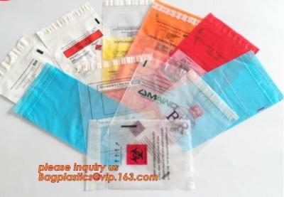 China Laboratory Medical biohazard lab plastic specimen transport bag with double pouches, embossed reclosable biohazard speci for sale
