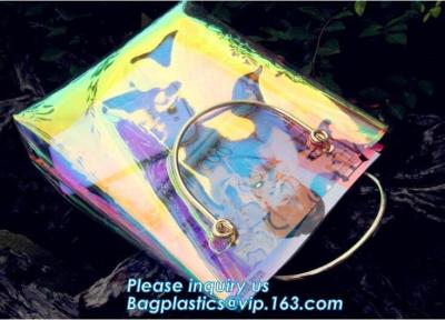 China Neon Mini Tinted Pvc Tote Bag, Neon Shopping Bag, fashion neon yellow PVC beach tote bag, neon laser shopping beach bag for sale