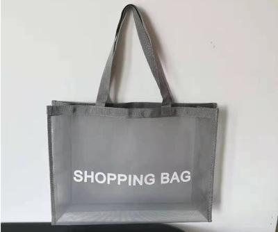 China With Your Own Logo Promotional Customized Large Capacity Foldable Nylon Mesh Market Shopping Bag For Carry Grocery Pac for sale