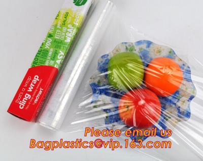 China Waterproof transparent pe pvc 12mic 30cm customized food wrap,China stretch cling wrap manufacturer pe food wrap with for sale