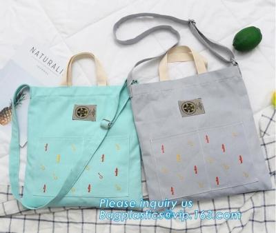 China Eco-friendly durable handles Standard size cotton promotional tote shopping bag for Custom printing,Contrast Handles Nat for sale