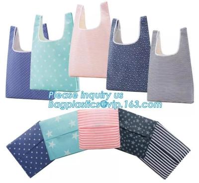 China Nylon Supermarket Folding Reusable Shopping Bags Grocery Tote Foldable Ripstop Polyester Shopping Bag BAGPLASTICS PACKAG for sale